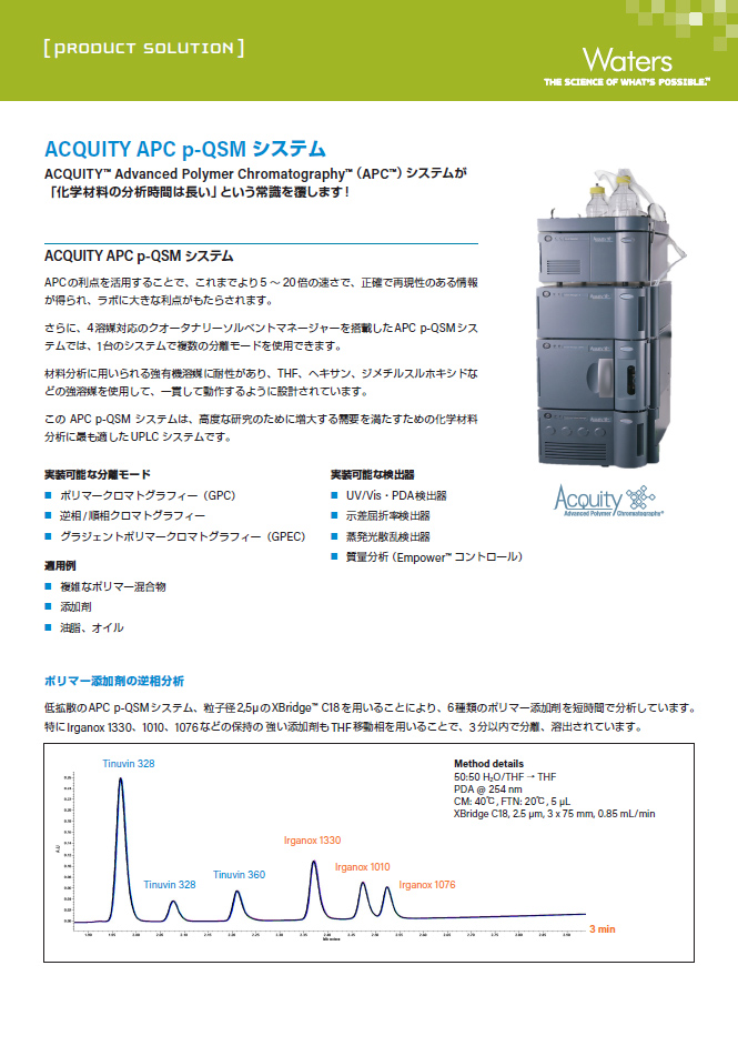 ポリマー分析を ACQUITY APC で高速・高分離